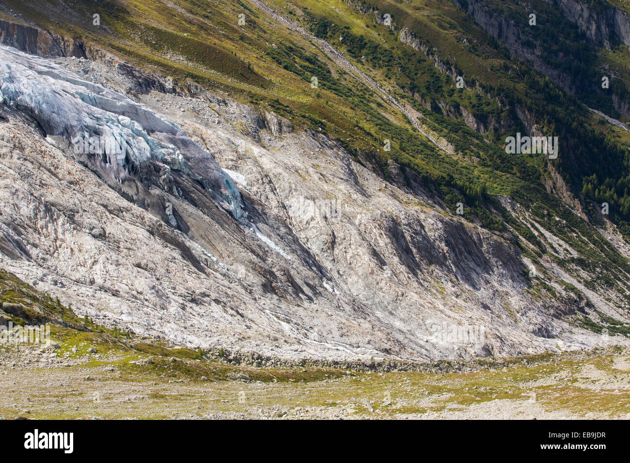 The rapidly retreating Glacier du Trient in the Swiss Alps Stock Photo ...
