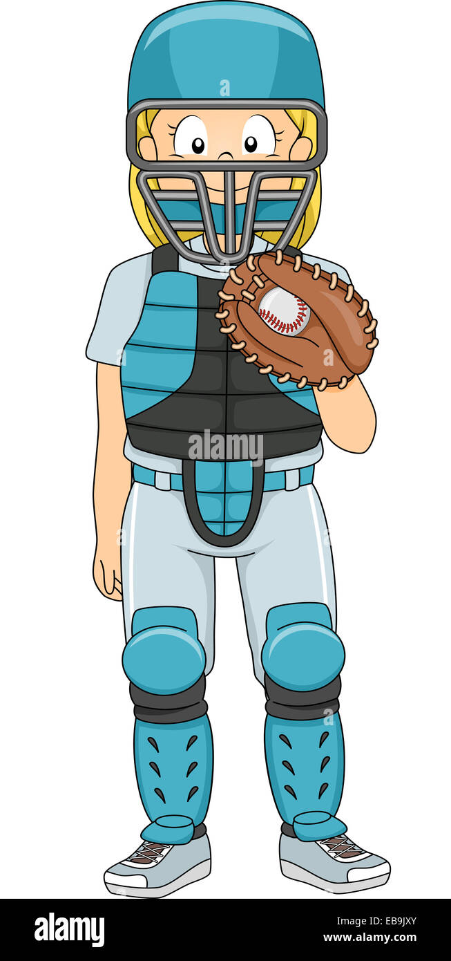 Softball Catcher Cartoon