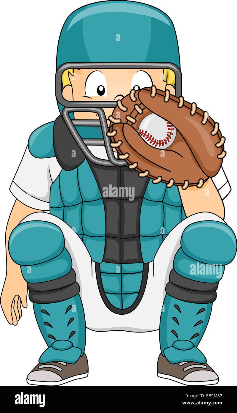 Baseball catcher drawing hi-res stock photography and images - Alamy