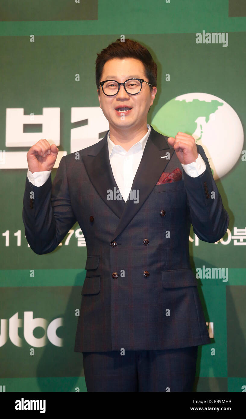 Ji Sang-Ryeol, Nov 26, 2014 : South Korean comedian and actor Ji Sang-Ryeol poses during a press ...