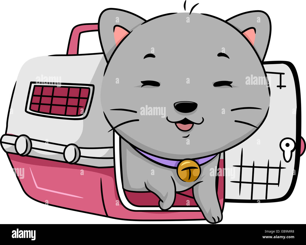 Illustration Featuring a Cat Happily Stepping Out of a Cat Carrier ...