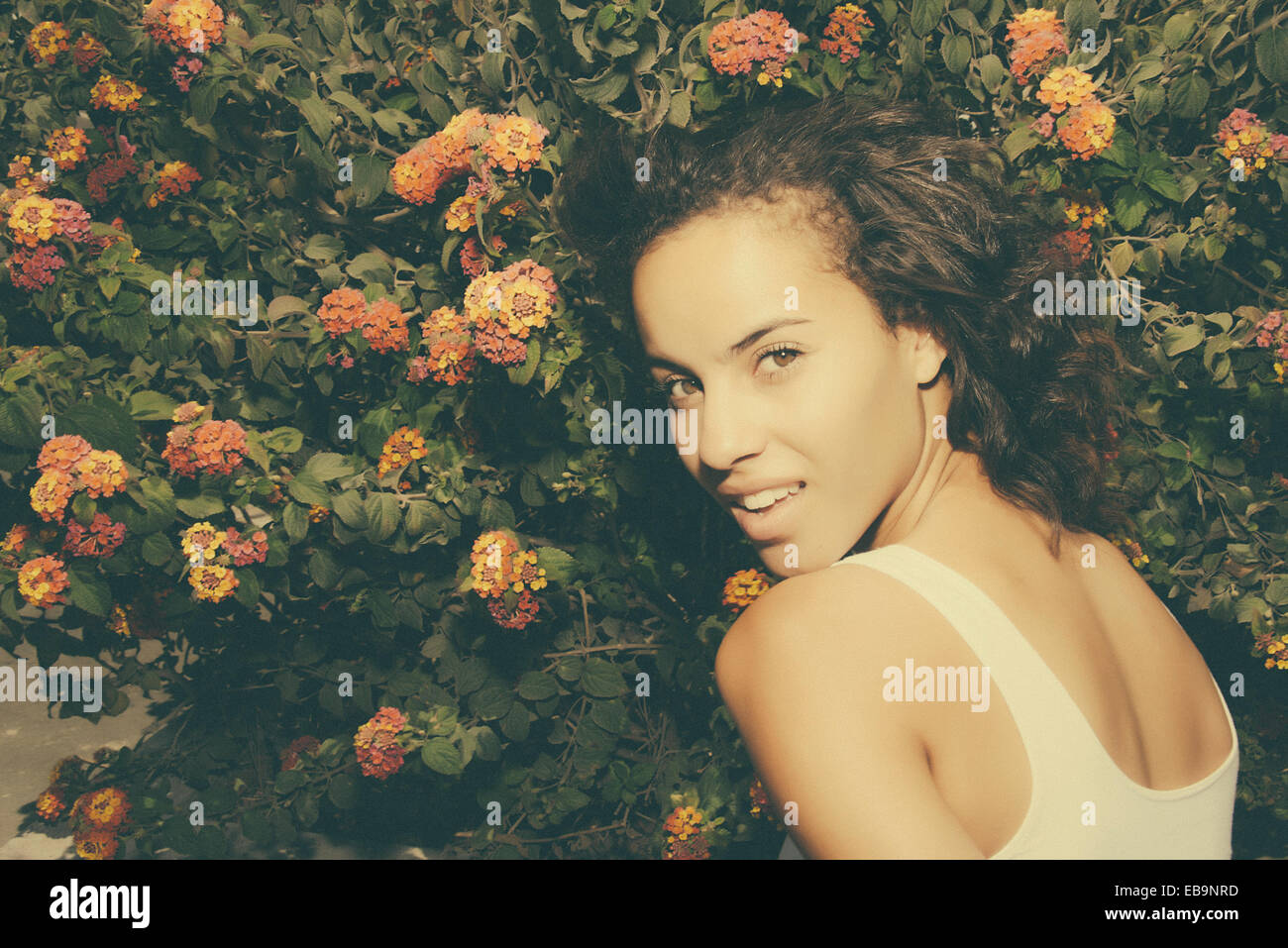 Woman And Flower Over Eye Beauty High Resolution Stock Photography and ...