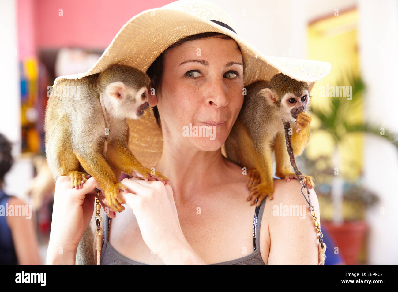 Monkey on shoulders hi-res stock photography and images - Alamy