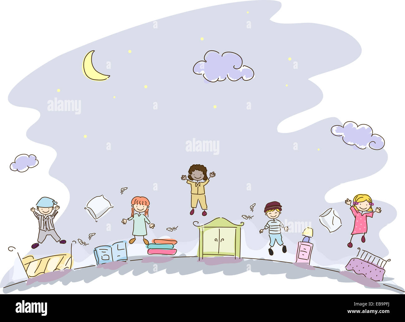 Cartoon illustration boy in pajamas hi-res stock photography and images ...