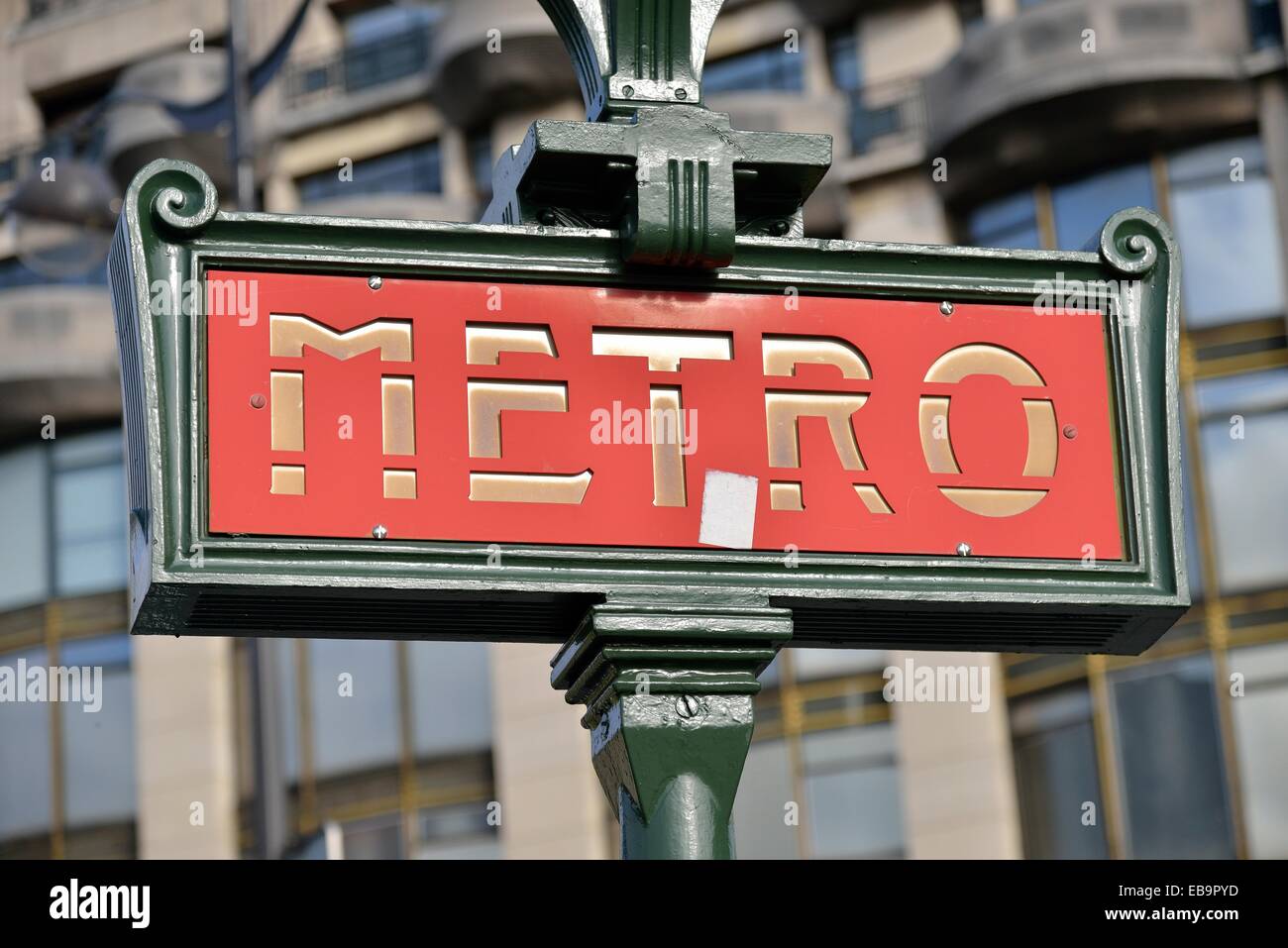 Old sign "Metro" at a subway station, Paris, France Stock Photo - Alamy