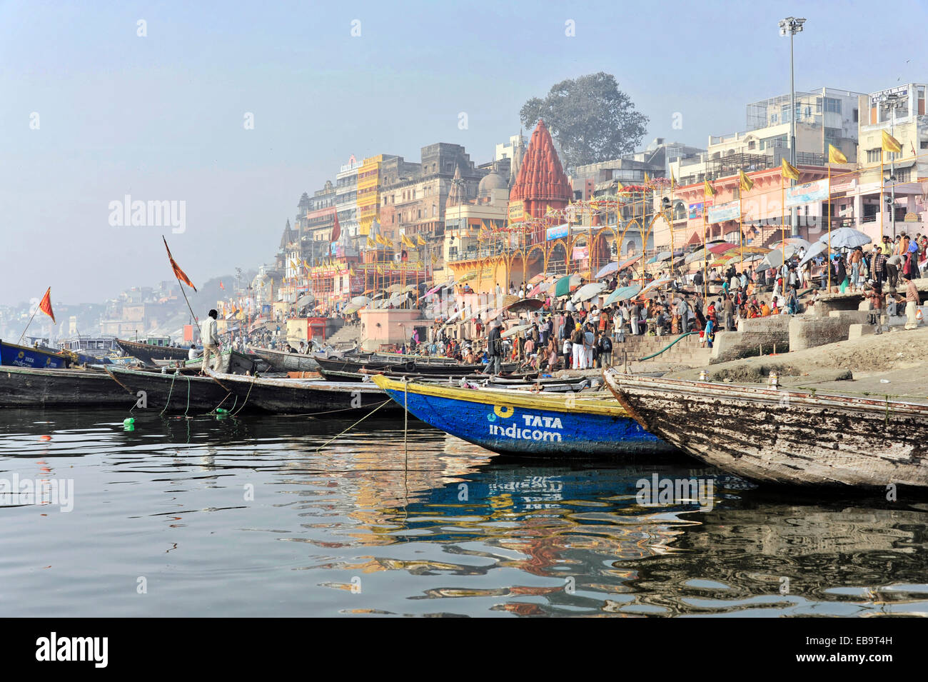 Boats on the Ganges, Varanasi, Benares, Uttar Pradesh, India Stock ...