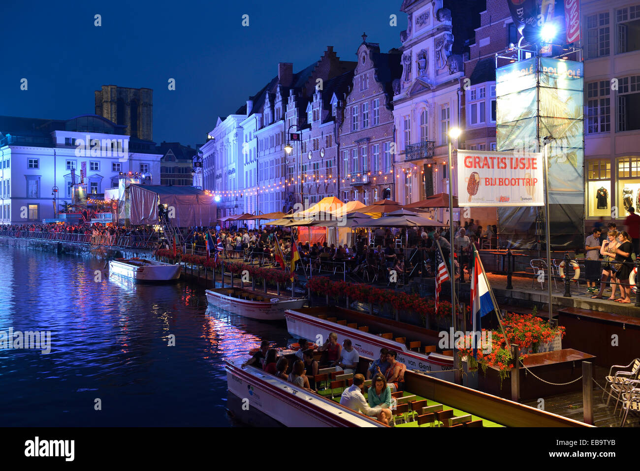 Gentse Feesten, Gent Festival, guild houses, stages, historic town ...