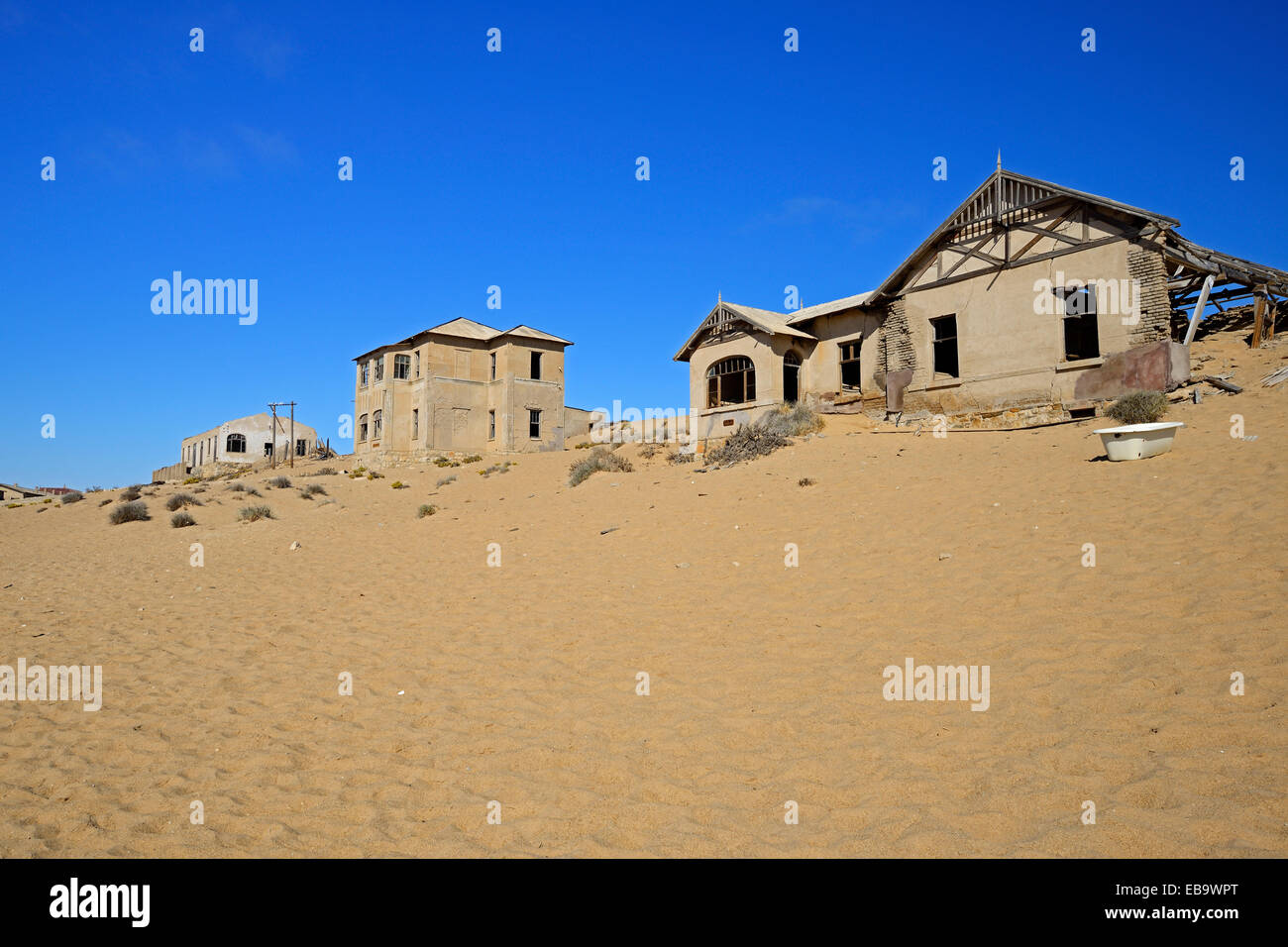 Abandoned houses in the desert, former diamond mining town, now a ghost ...