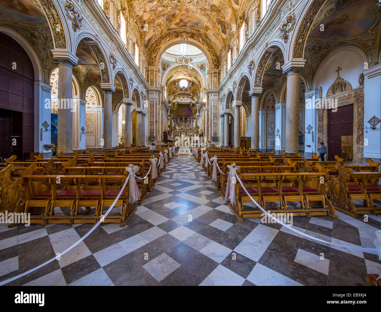 Interior of the Cathedral del Santissimo Salvatore or San Vito Church ...