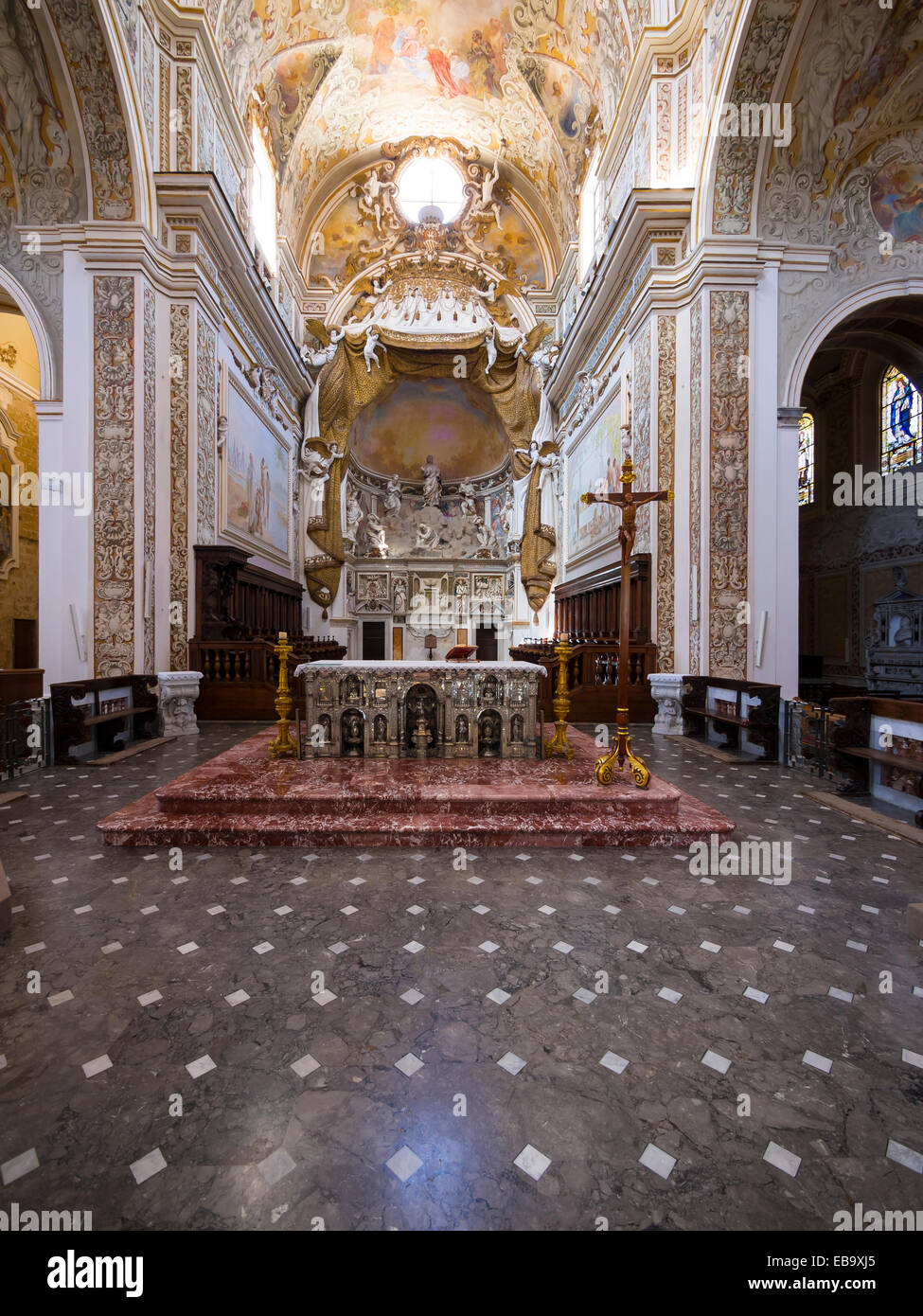 Interior of the Cathedral del Santissimo Salvatore or San Vito Church ...