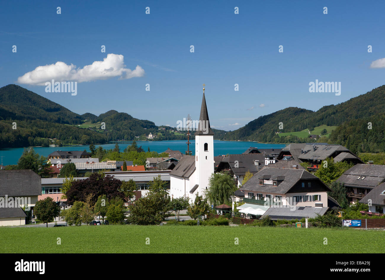 Lake Fuschl, Fuschl am See, Salzkammergut, Salzburg State, Austria ...
