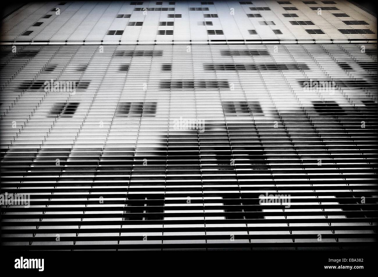 forefront of modern building with windows in Whitechapel East London ...