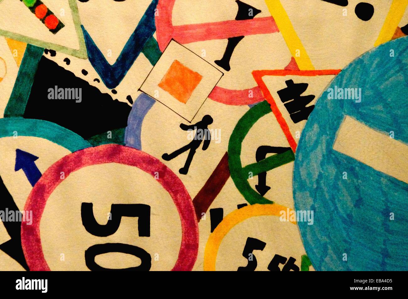 Traffic signs drawing hi-res stock photography and images - Alamy