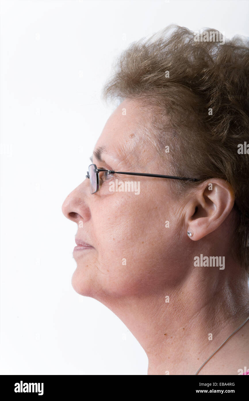 Portrait of an older woman in profile Stock Photo - Alamy