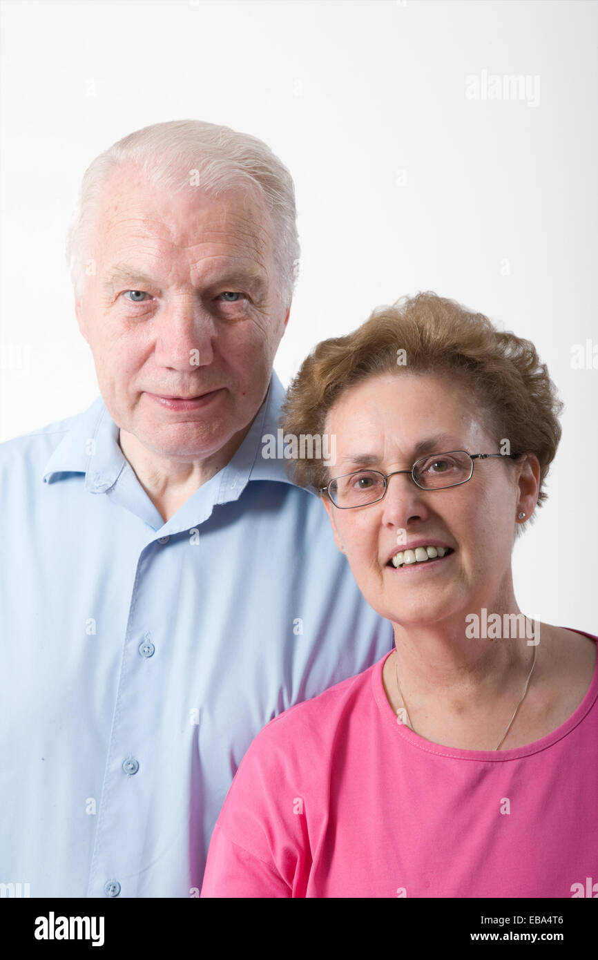 Portrait of an older couple smiling Stock Photo - Alamy