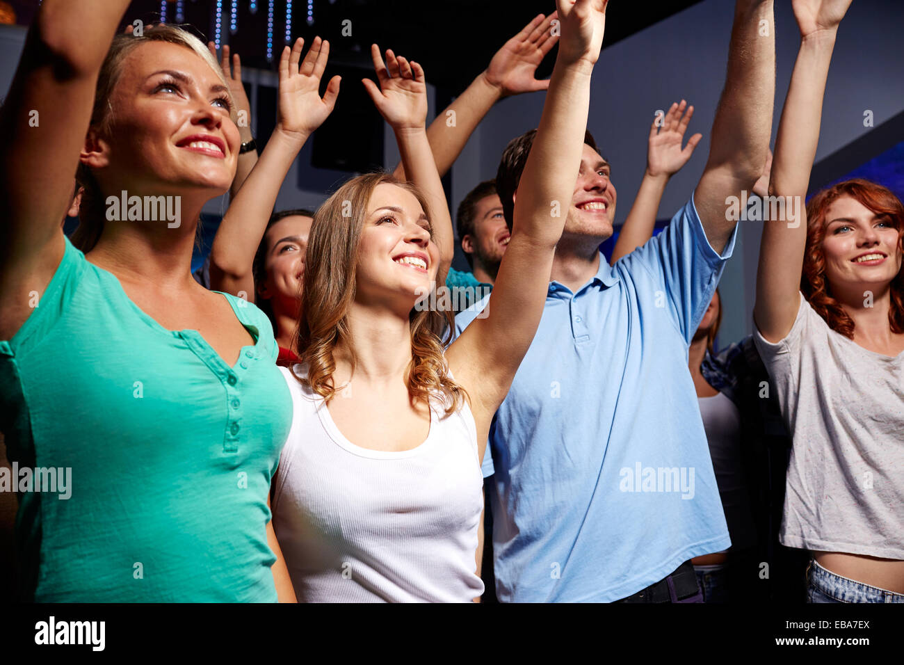 Crowd waving hands music concert hi-res stock photography and images ...