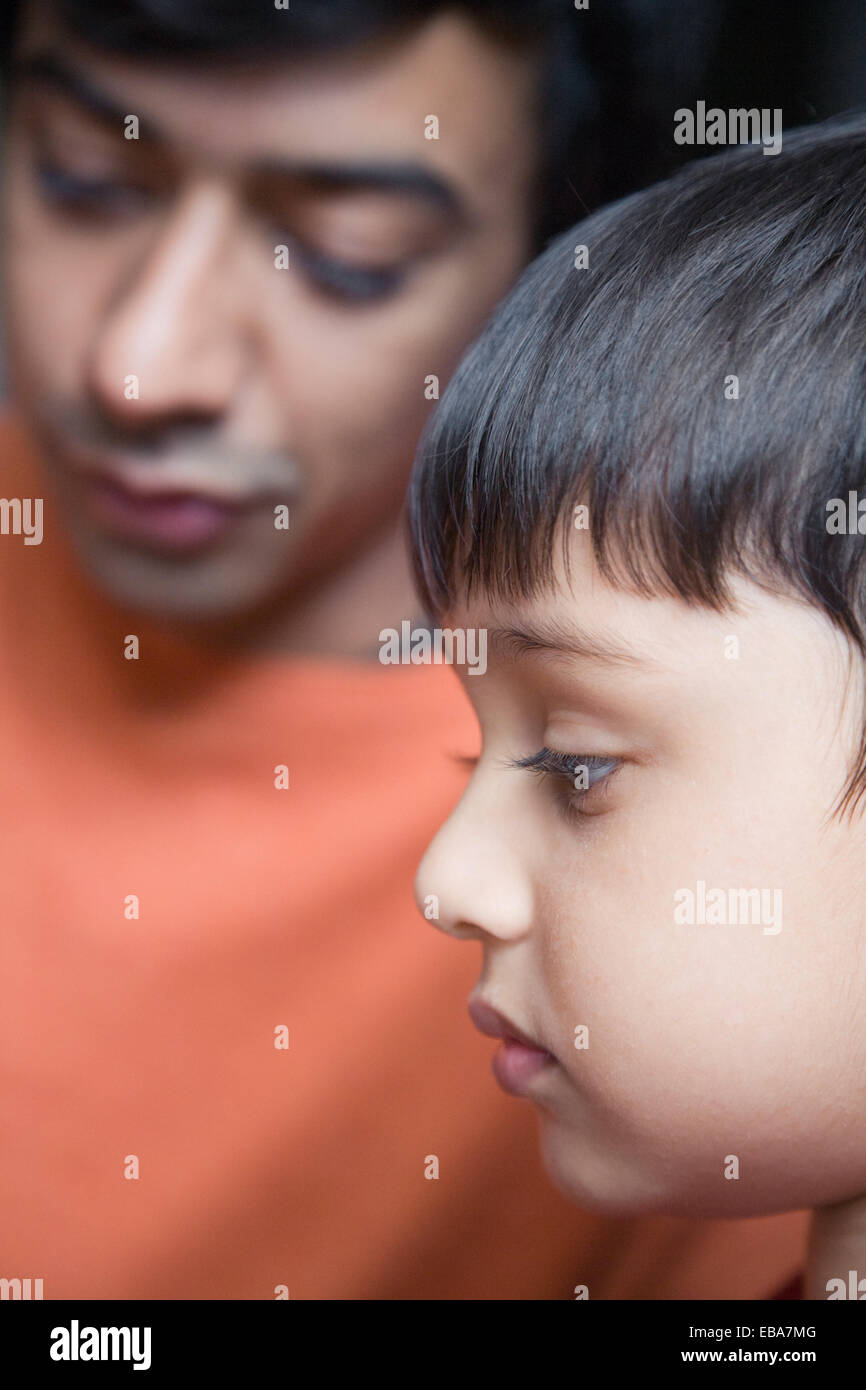 Asian boy father profile hi-res stock photography and images - Alamy