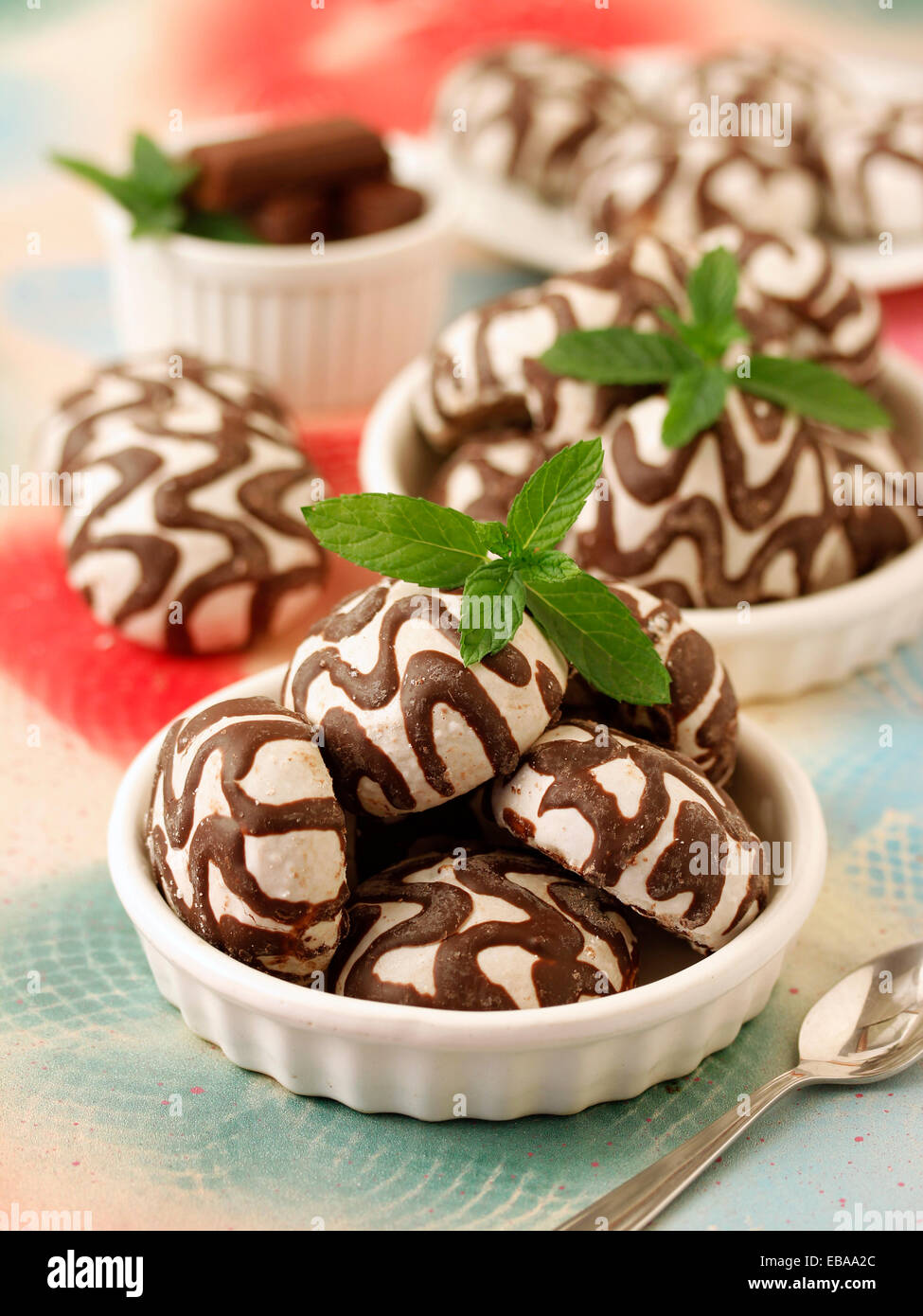 Two chocolates cookies, Recipe available Stock Photo - Alamy