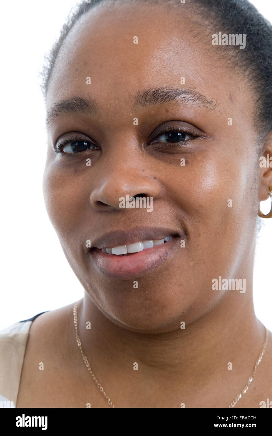 Portrait of a woman smiling in the studio Stock Photo - Alamy