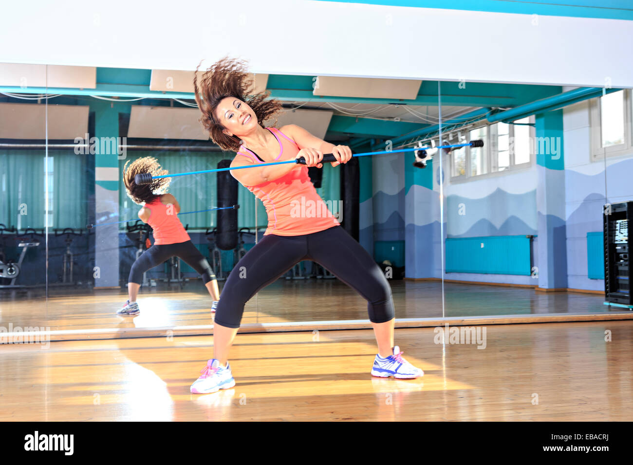 a women in sport dress at fitness dance exercise or aerobics Stock ...