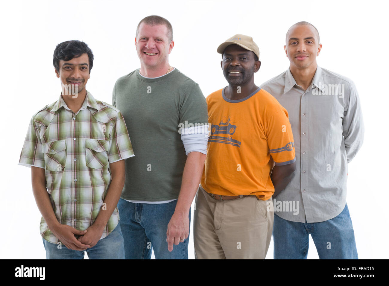 Multiracial group of men in the studio Stock Photo - Alamy