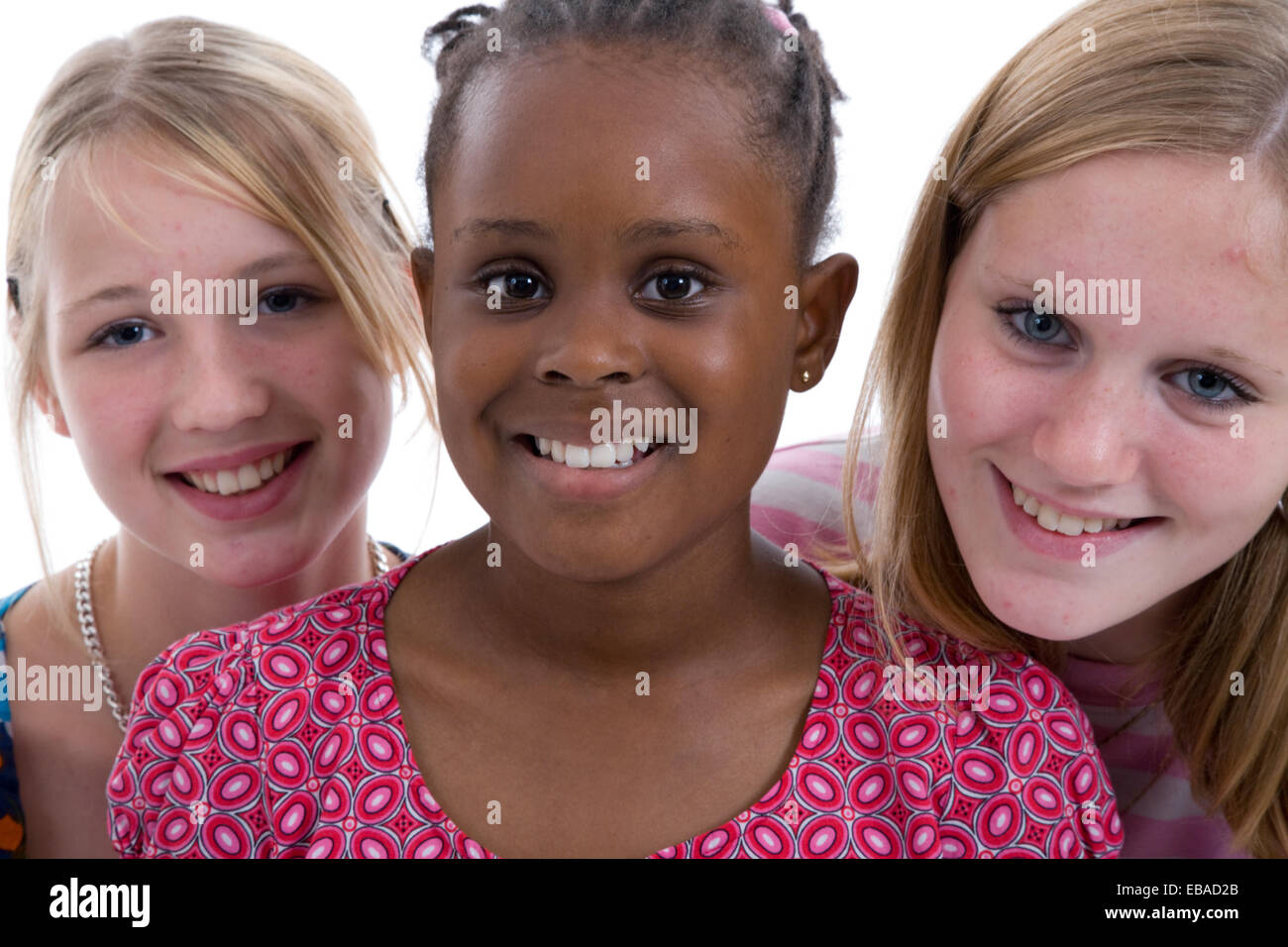 Multiracial group of girls in the studio Stock Photo - Alamy