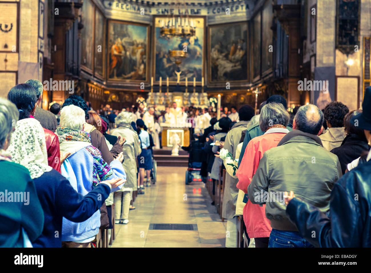 People gathered for a ceremony Stock Photo - Alamy