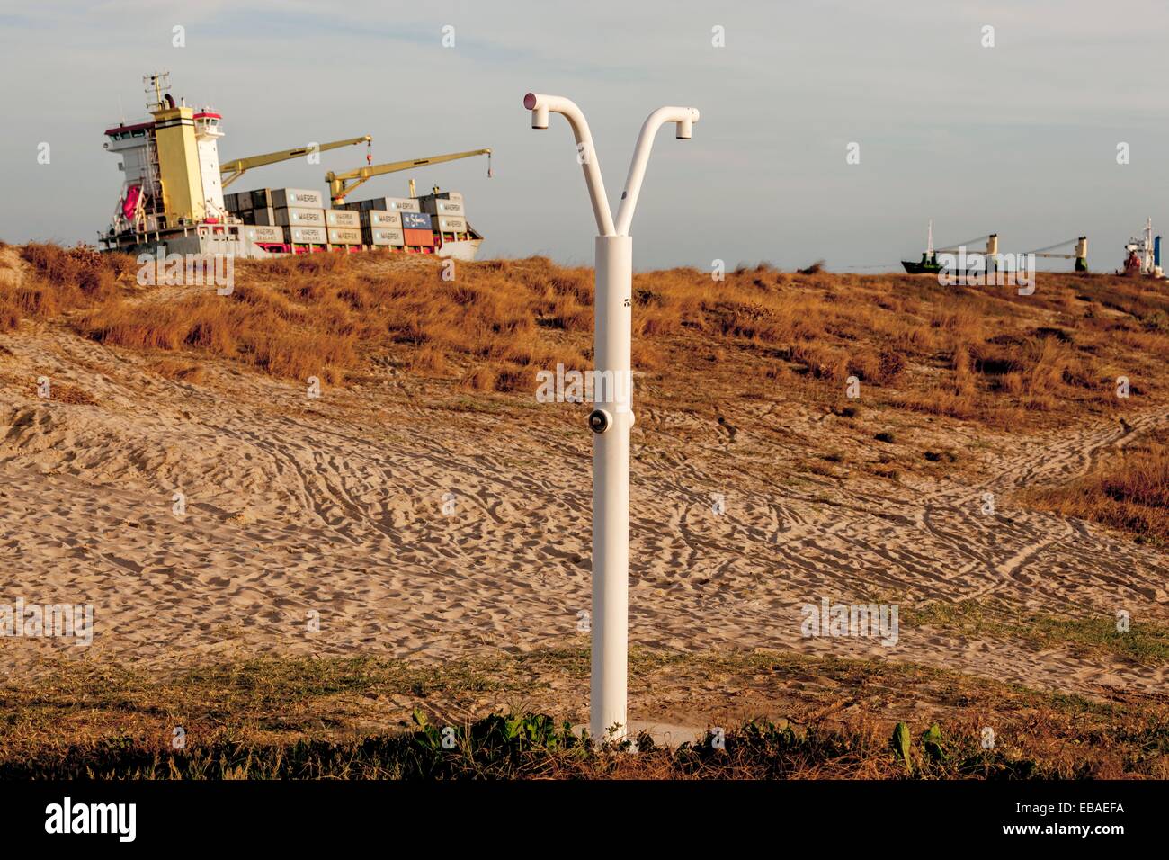 Container Ship Washed Up on Beach, El saler Beach, Valencia, Spain ...