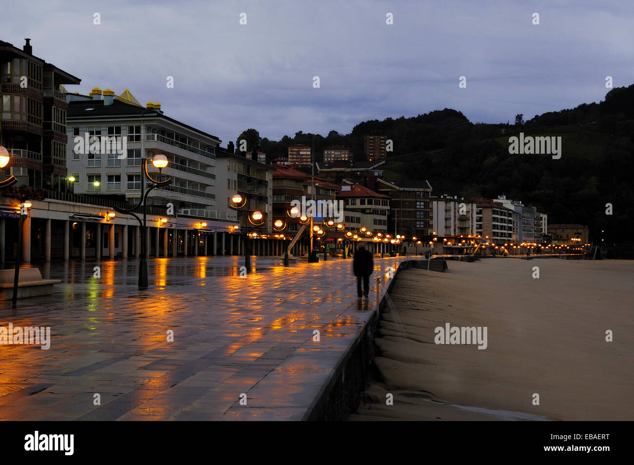 zarautz boardwalk, Basque Country, Spain, Euskadi, Euskal Herria Stock ...