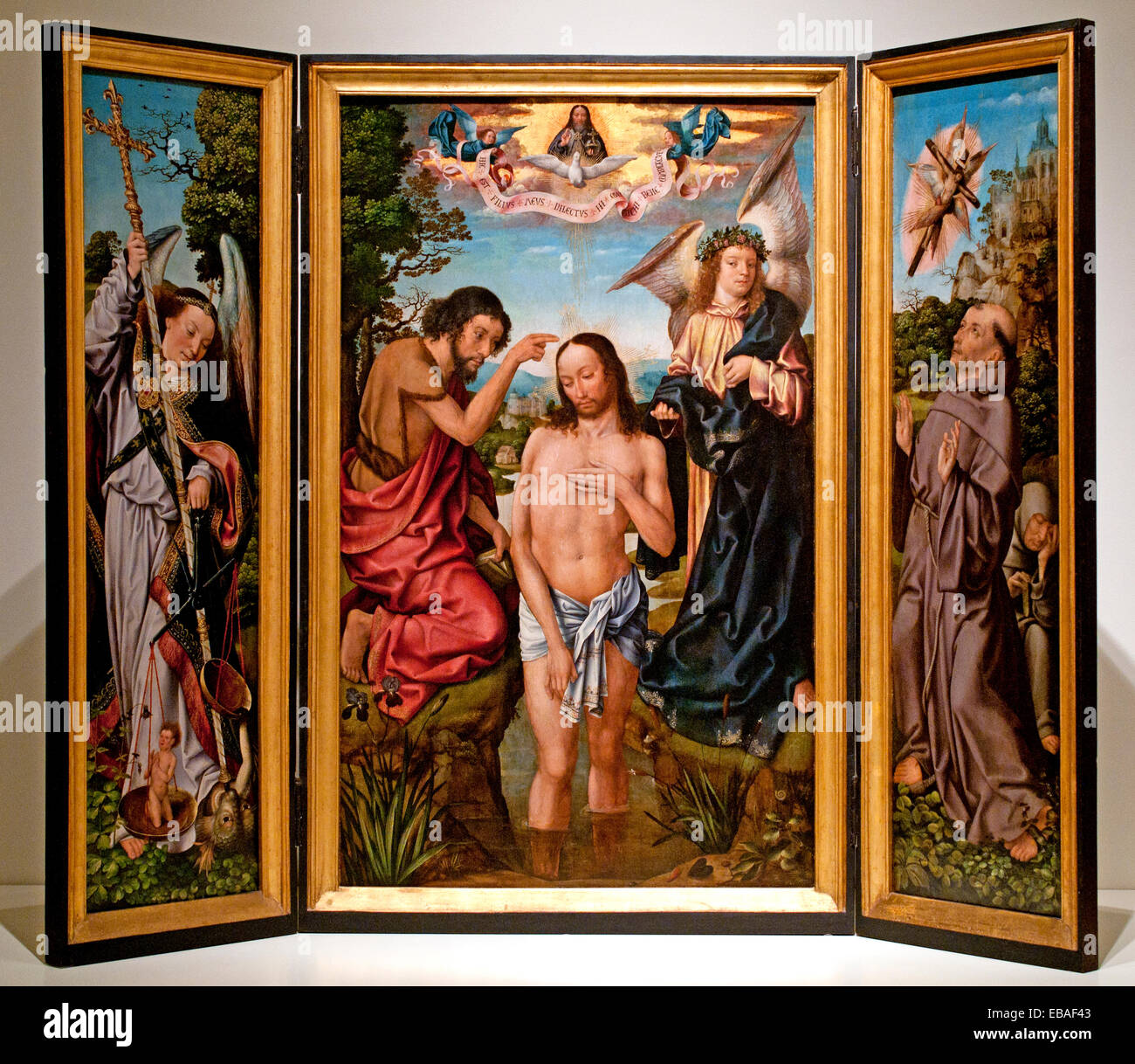 Triptych of the Baptism of Christ by Master of Frankfurt Baroque Antwerp 15th - 16th century ...