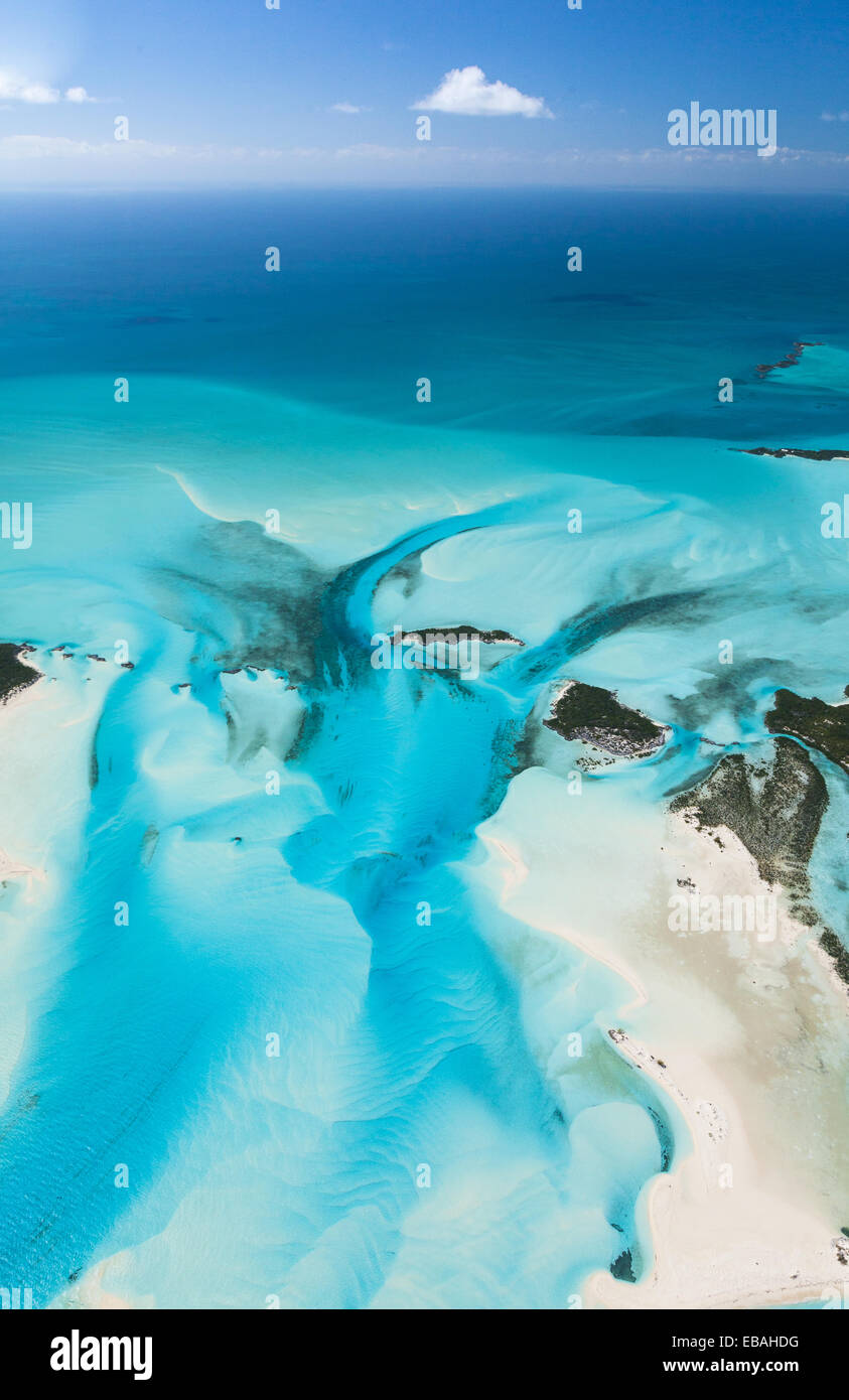 Aerial view, Exuma, Bahamas, America Stock Photo - Alamy