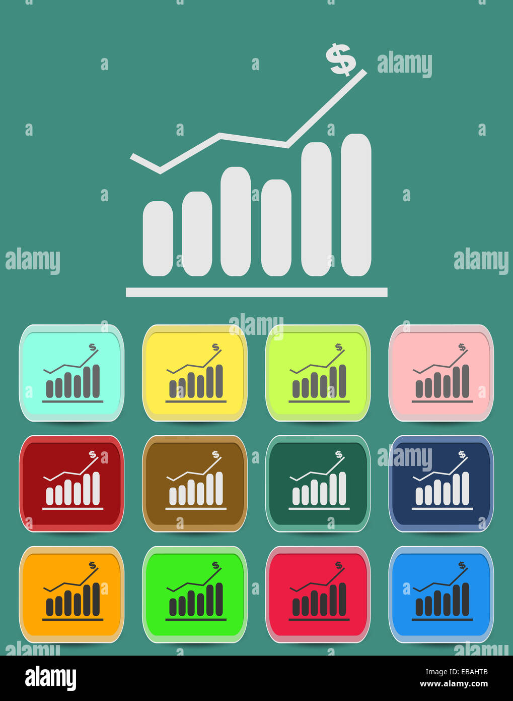 graph icon with color variations, vector Stock Photo - Alamy