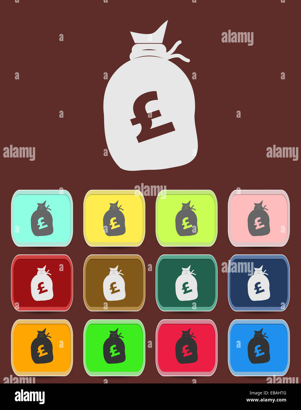 Money bag sign icon. Pound GBP Stock Photo - Alamy