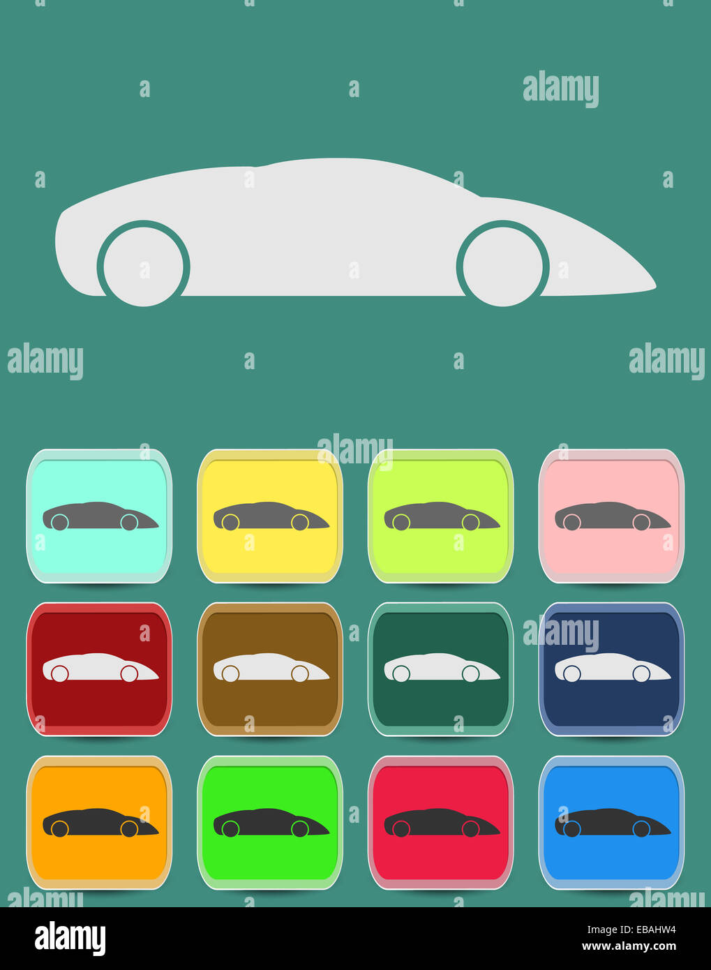 automobile icon with color variations, vector Stock Photo - Alamy