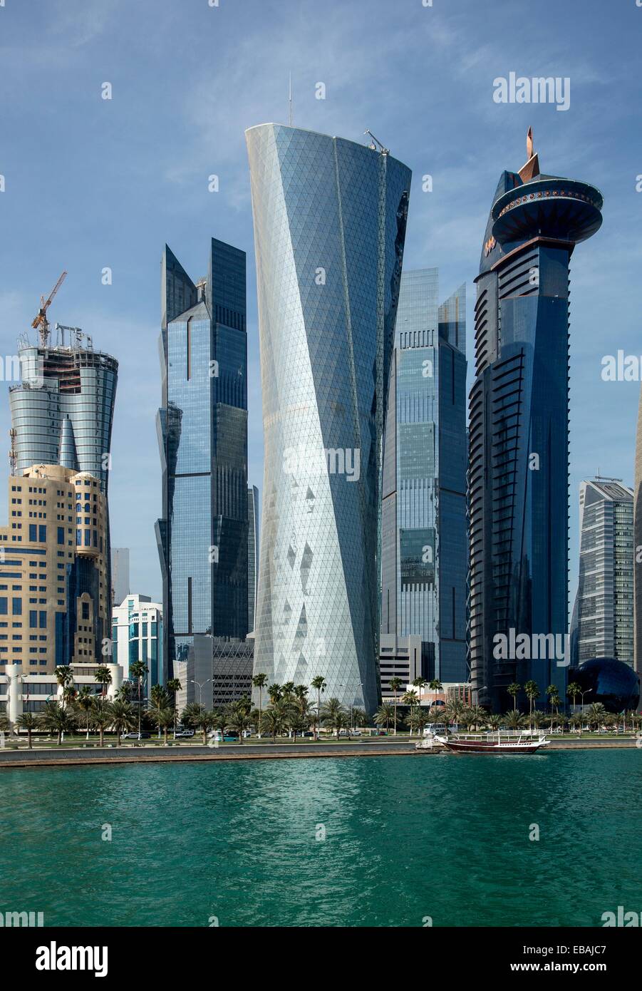 Futuristic skyscrapers in Doha skyline, Qatar Stock Photo - Alamy