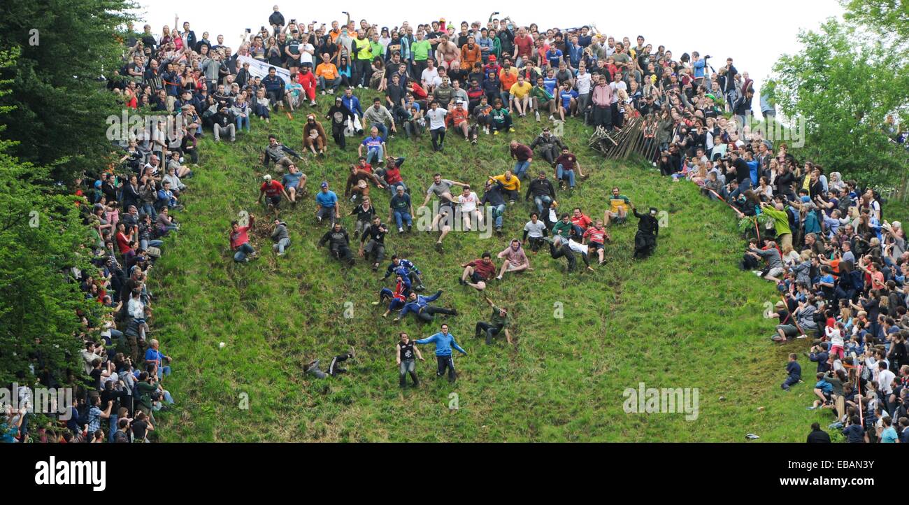 The annual cheese-rolling competition took place at Coopers Hill in ...