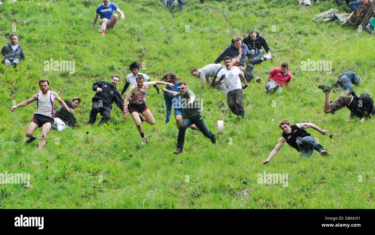 The annual cheese-rolling competition took place at Coopers Hill in ...