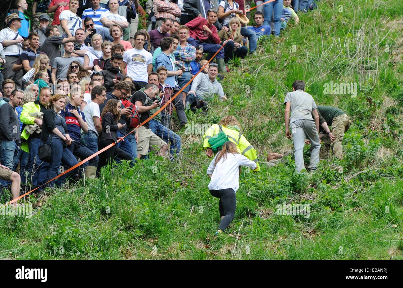 Annual Cheese Rolling Competition Coopers Hill High Resolution Stock ...