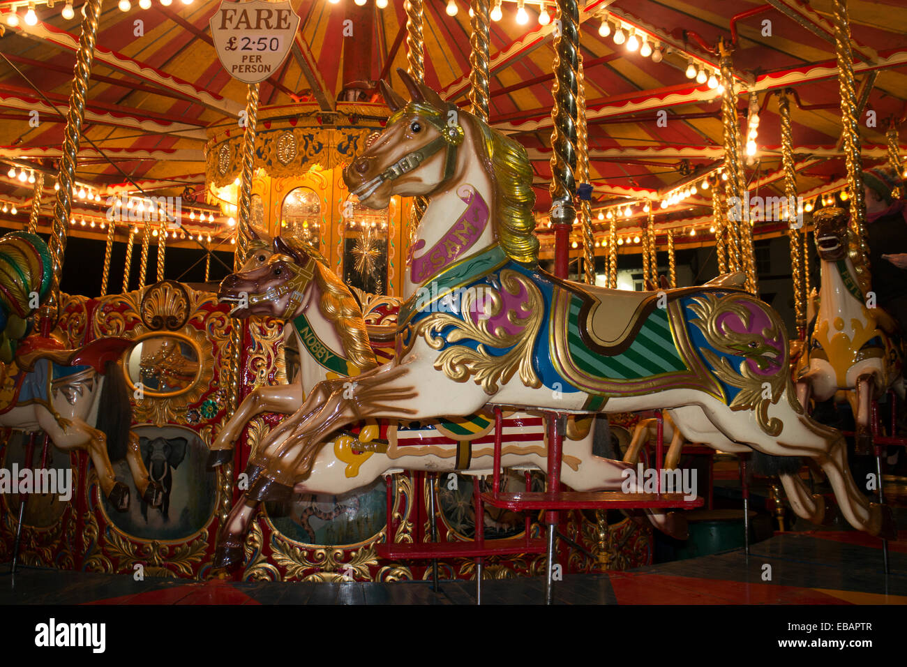 A traditional carousel ride at the Warwick Victorian Evening Stock ...