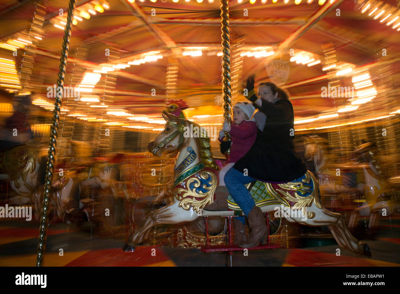 A traditional carousel ride at the Warwick Victorian Evening Stock ...