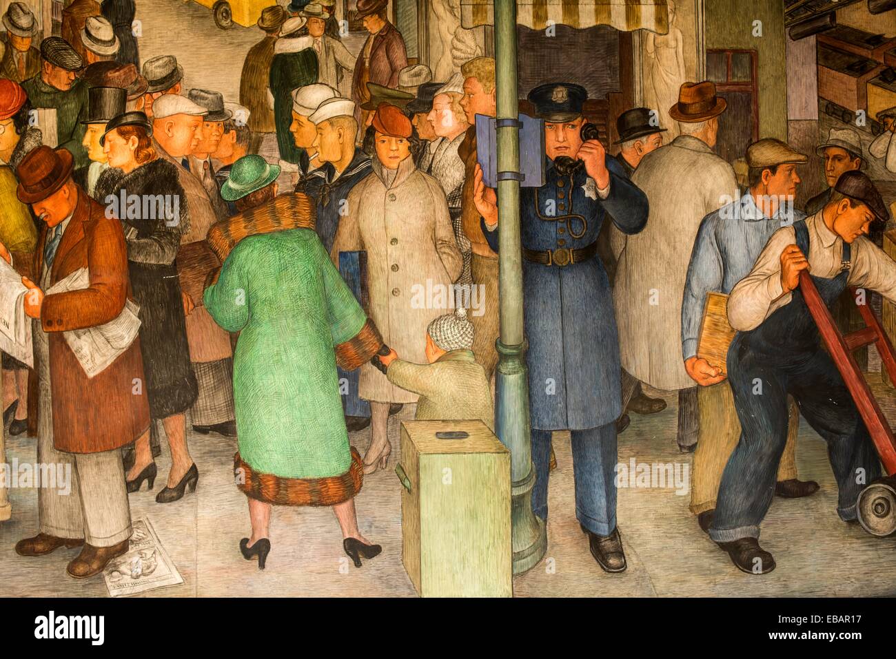 Coit tower mural san francisco hi-res stock photography and images - Alamy