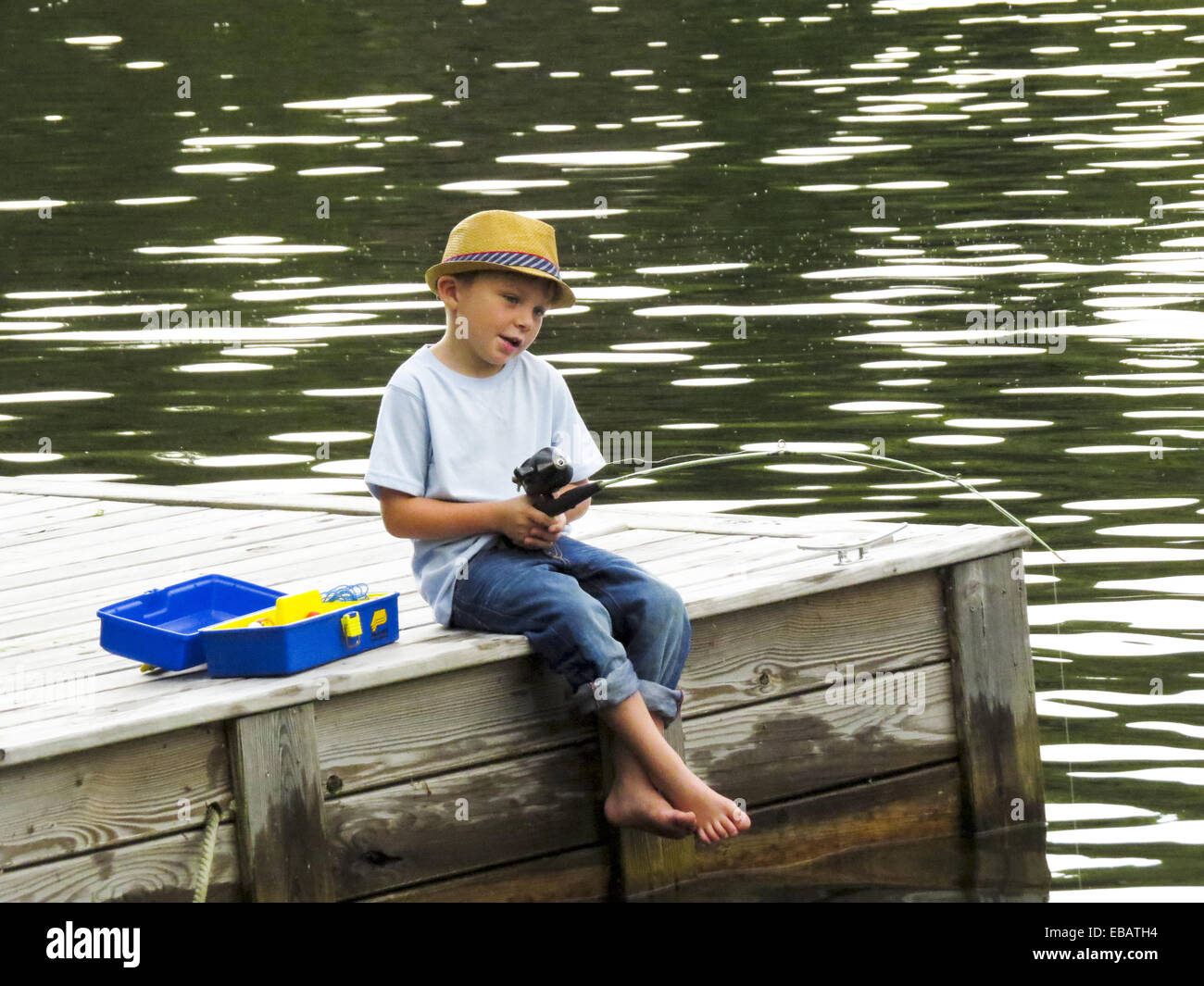 Fishing tackle box dock hi-res stock photography and images - Alamy
