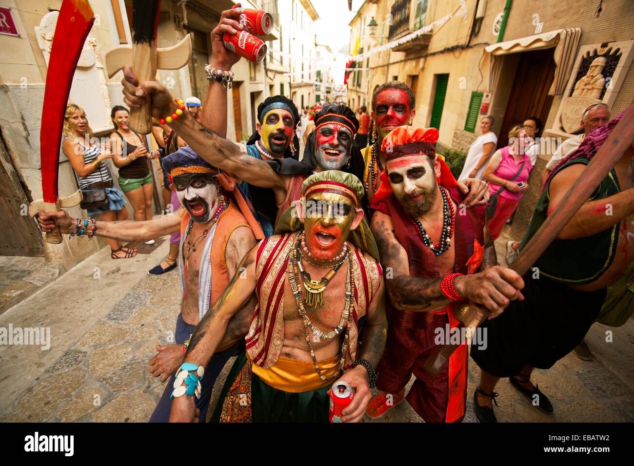 Moors and Christians, Muslim warriors, Pollensa, Sierra de Tramuntana ...