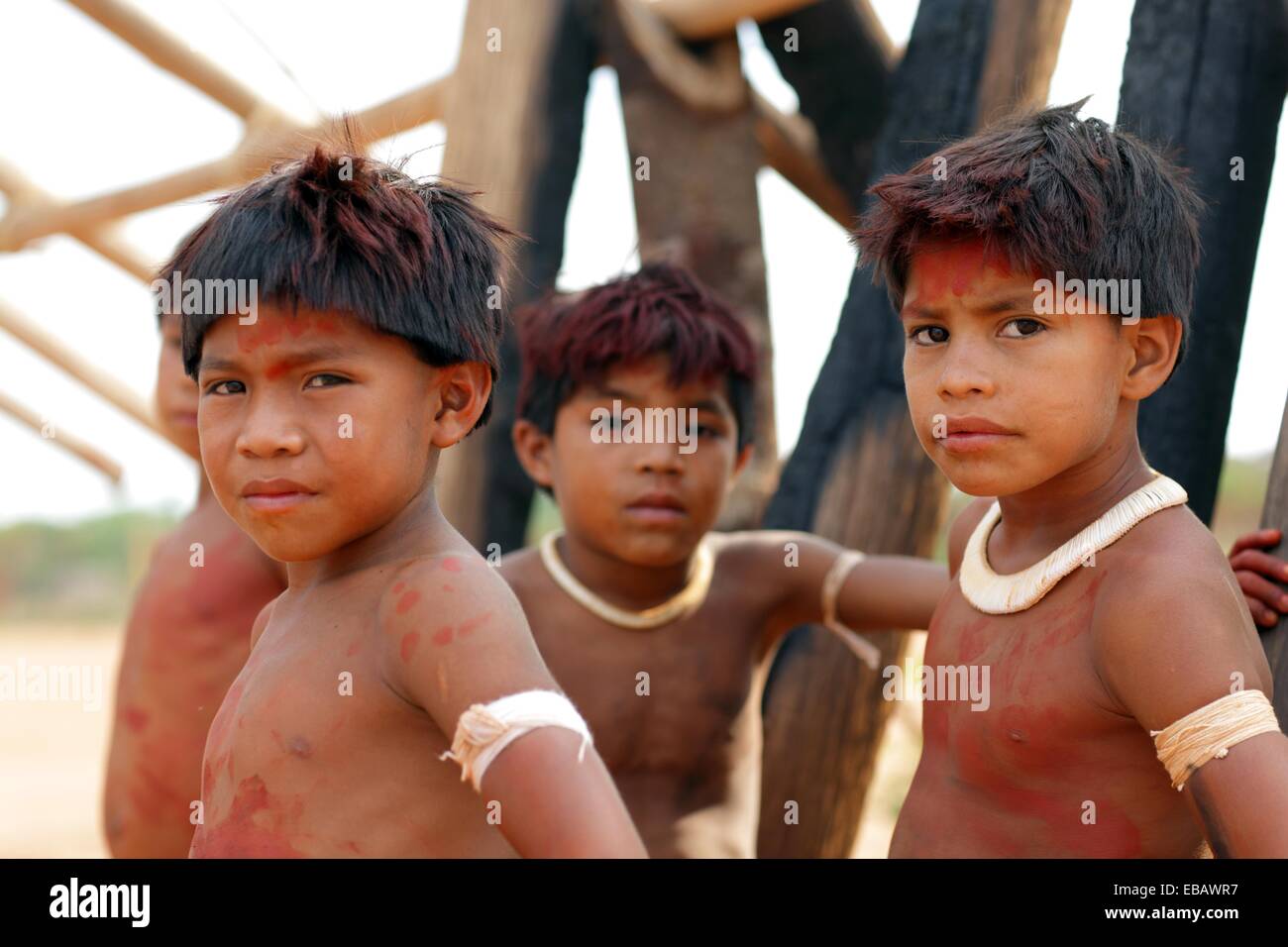 Kalapalo Indios Mato Grosso Brazil South America Stock Photo: 75842459 ...