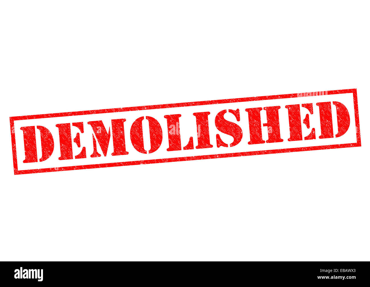 DEMOLISHED red Rubber Stamp over a white background Stock Photo - Alamy
