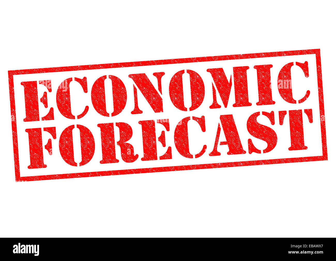 ECONOMIC FORECAST red Rubber Stamp over a white background Stock Photo ...