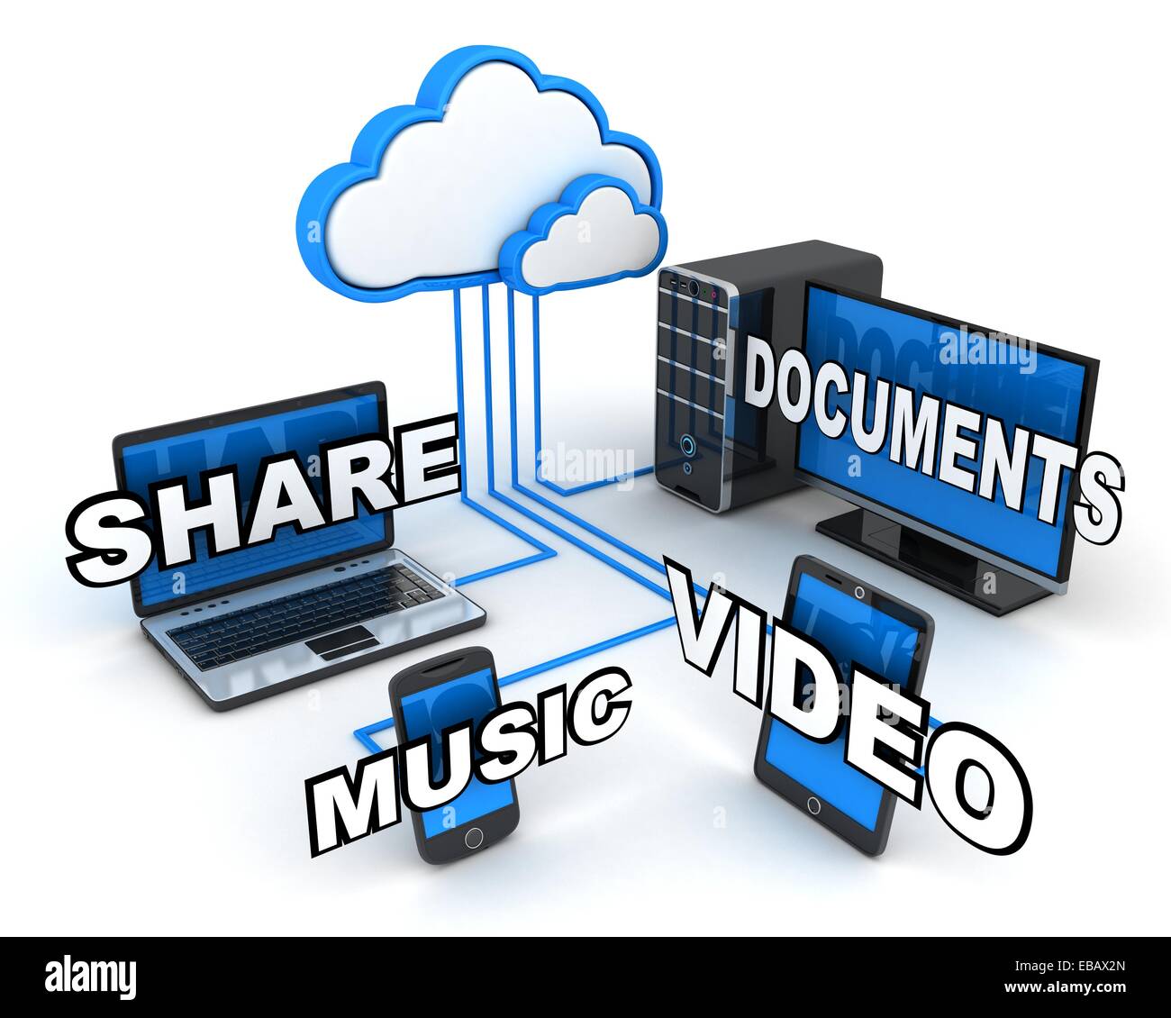 Cloud storage phone files Cut Out Stock Images & Pictures - Alamy