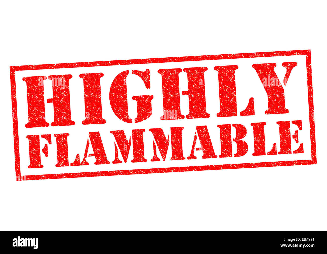 HIGHLY FLAMMABLE red Rubber Stamp over a white background Stock Photo ...