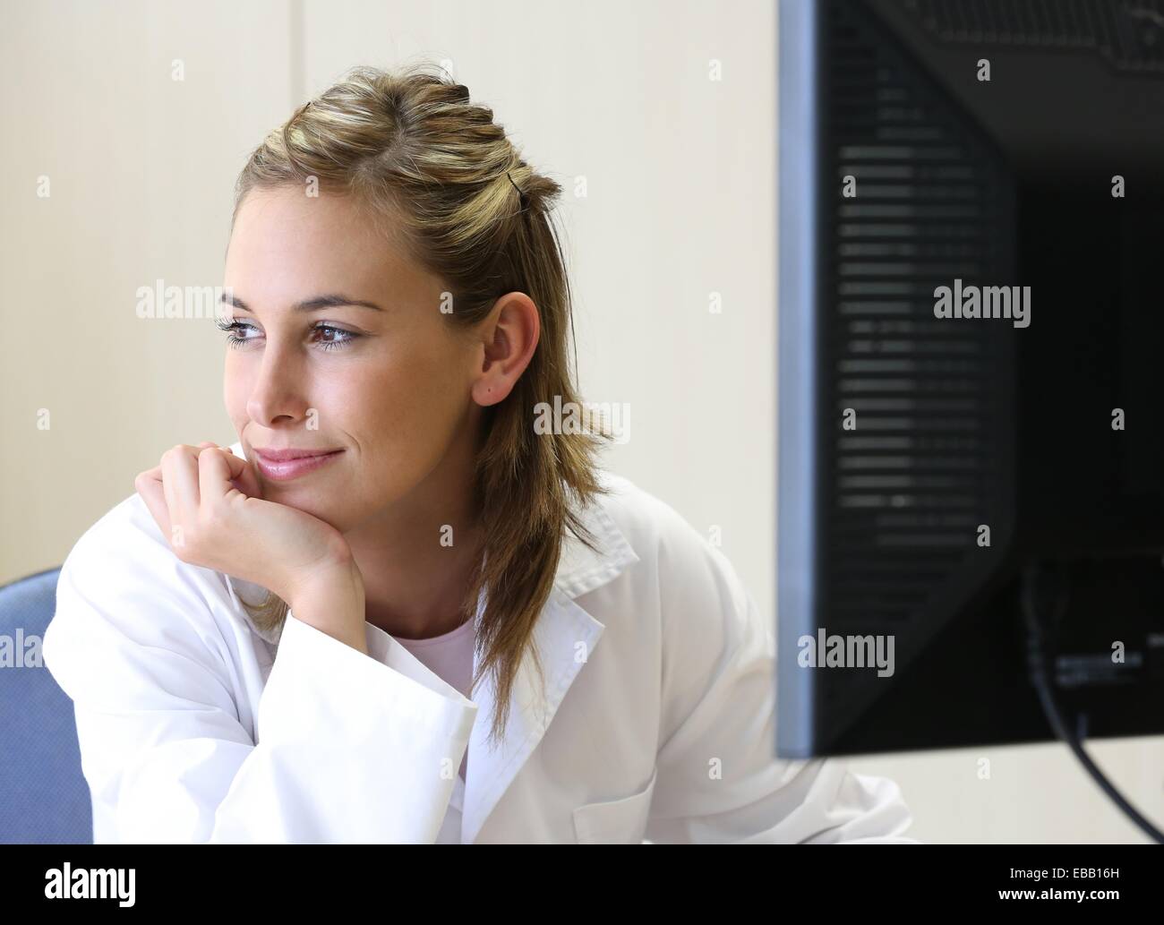 absent-minded absorbed adult Basque Country center color image computer ...