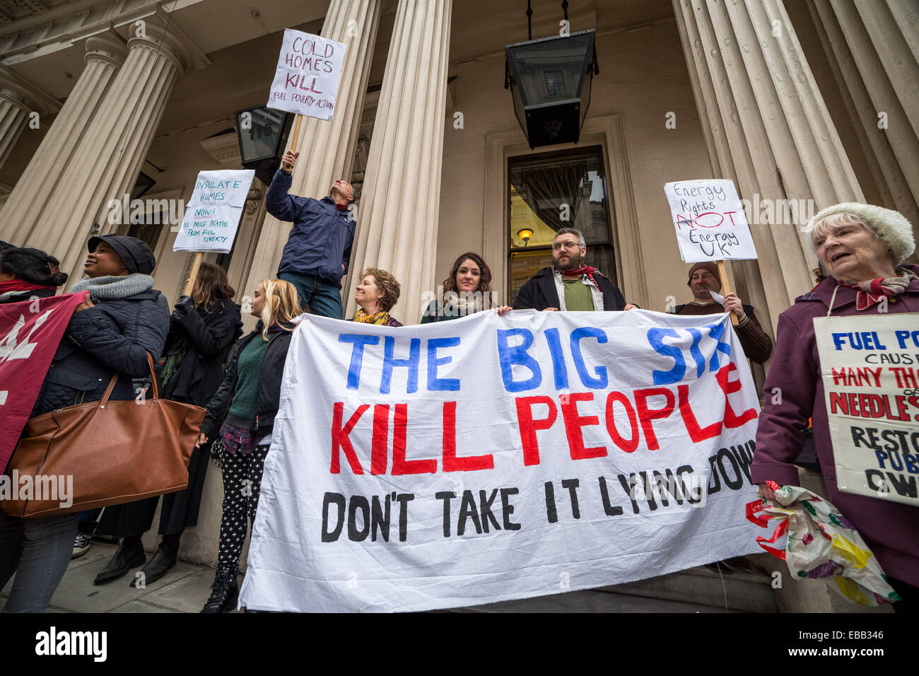 London, UK. 28th Nov, 2014. Fuel Poverty Action Protest Credit: Guy ...